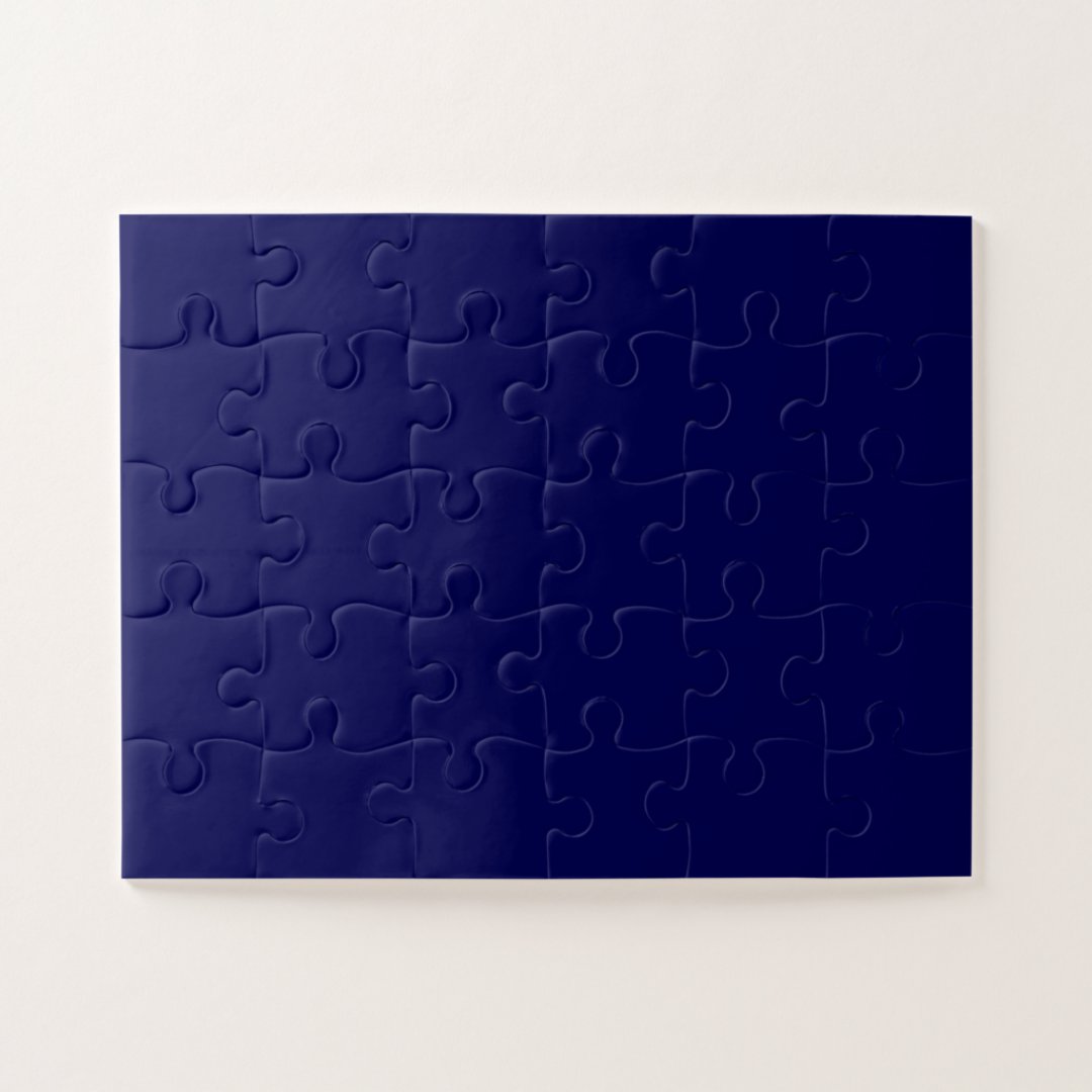 Navy Blue Solid Color Customize It Jigsaw Puzzle | Zazzle