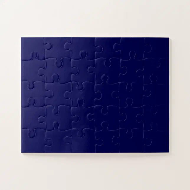 Navy Blue Solid Color Customize It Jigsaw Puzzle | Zazzle