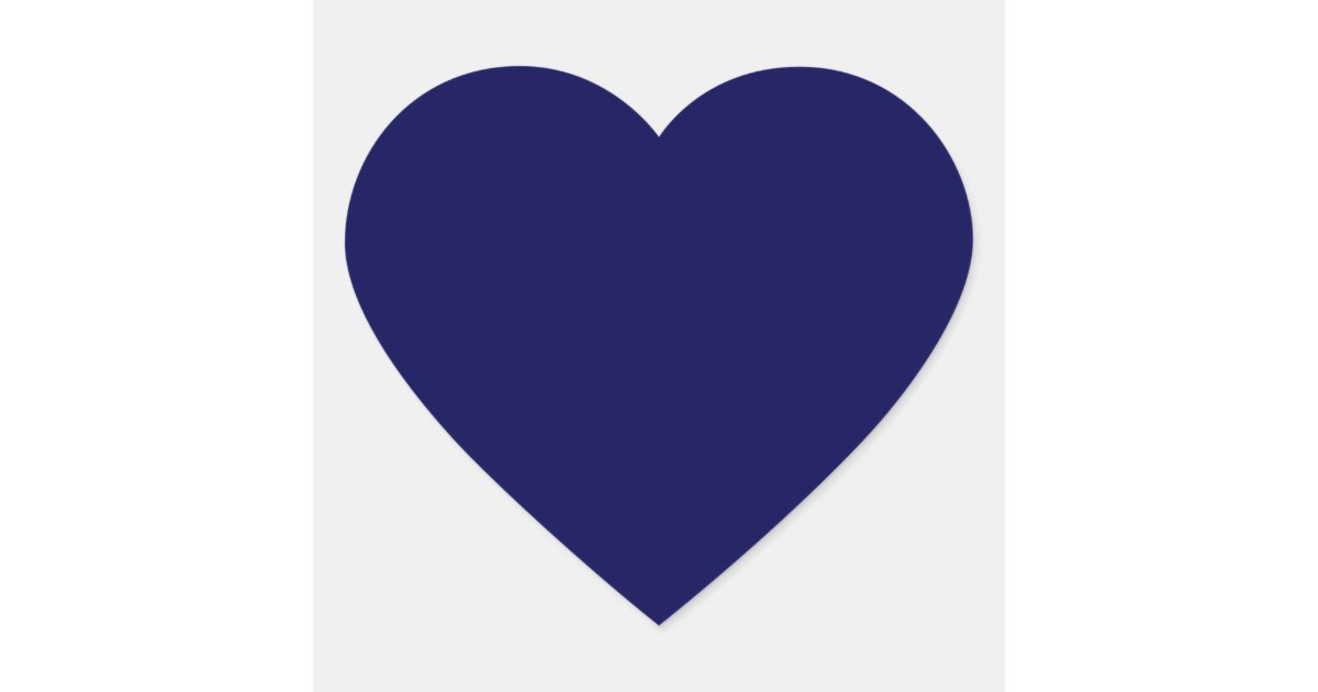 Navy Blue Solid Color Heart Sticker | Zazzle