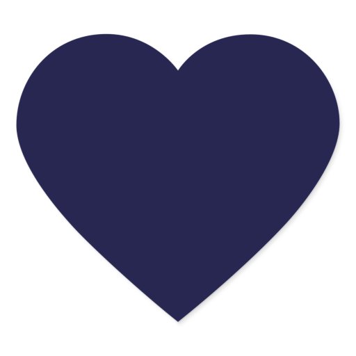 Navy Blue Solid Color Template Heart Stickers | Zazzle