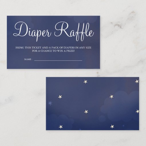 Navy Blue Starry Sky Diaper Raffle Card Tickets | Zazzle