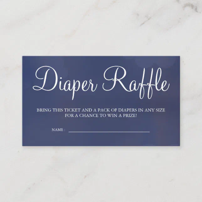 Navy Blue Starry Sky Diaper Raffle Card Tickets | Zazzle