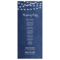 Navy Blue String Lights Wedding Program | Zazzle