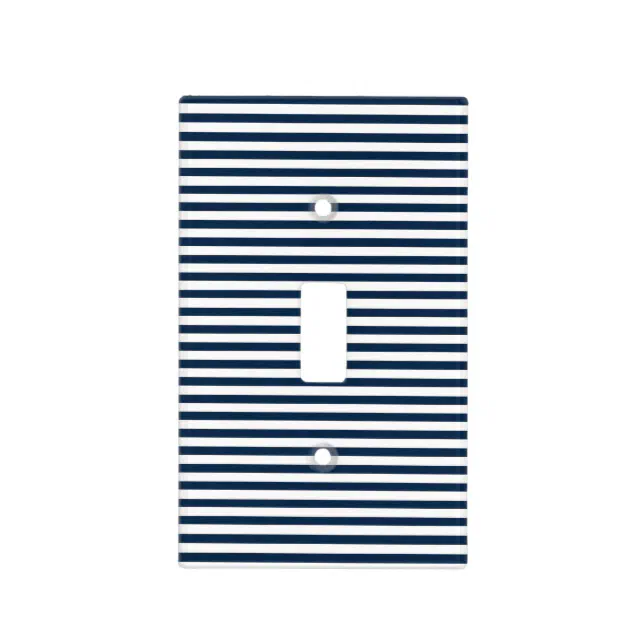 Navy Blue Stripe Light Switch Cover | Zazzle
