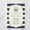 Navy Blue Stripes | Nautical Anniversary Party Invitation | Zazzle
