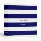 Nautical Navy & White Beach House Recipe 3 Ring Binder | Zazzle.com