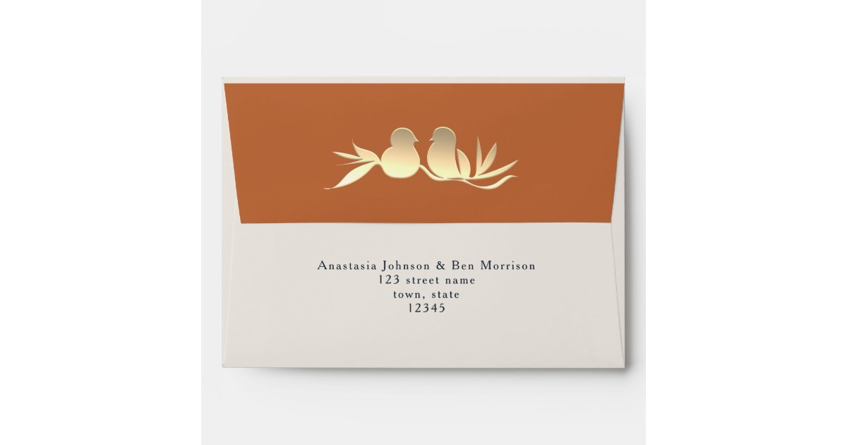 Navy Blue Terracotta Wedding Envelope | Zazzle