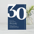 Navy Blue Thirty 30th Birthday Party Invitation | Zazzle