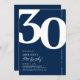 Navy Blue Thirty 30th Birthday Party Invitation | Zazzle