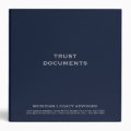 Navy Blue Trust Documents Binder 2" | Zazzle