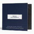 Navy Blue Trust Documents Binder 2 Inch | Zazzle