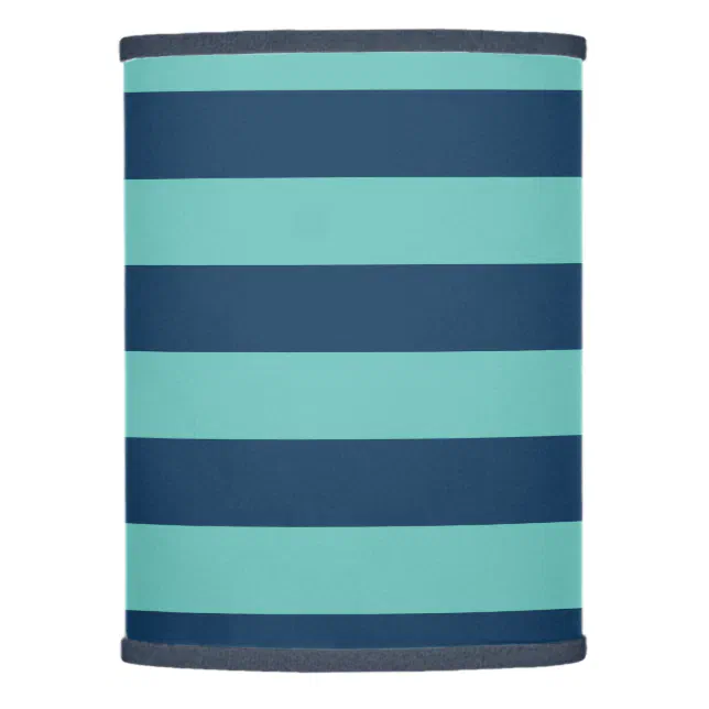 Navy Blue Turquoise Stripes Lamp Shade | Zazzle