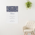 Navy Blue Victorian Wedding Welcome Sign | Zazzle