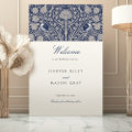 Navy Blue Victorian Wedding Welcome Sign | Zazzle