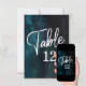 Navy Blue Watercolor & White Table Number Card | Zazzle