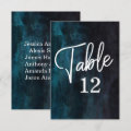 Navy Blue Watercolor & White Table Number Card | Zazzle