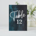 Navy Blue Watercolor & White Table Number Card | Zazzle