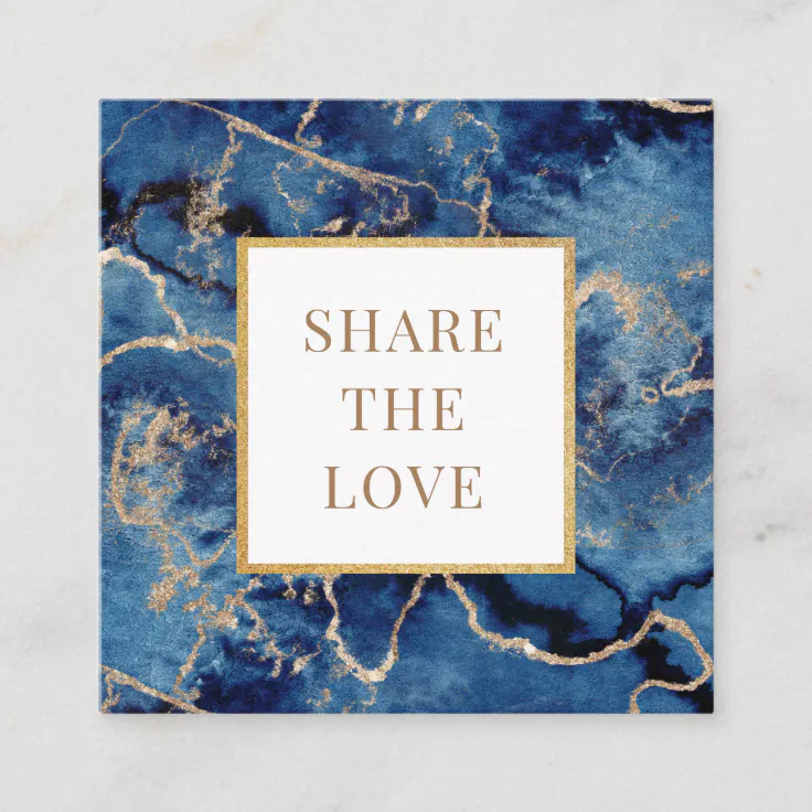 navy blue waves gold salon spa Loyalty Card | Zazzle