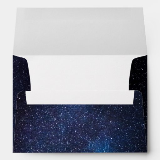 Navy Blue Wedding 5x7 modern Starry night Envelope | Zazzle