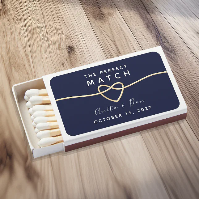 Navy Blue Wedding Favor Matchboxes | Zazzle