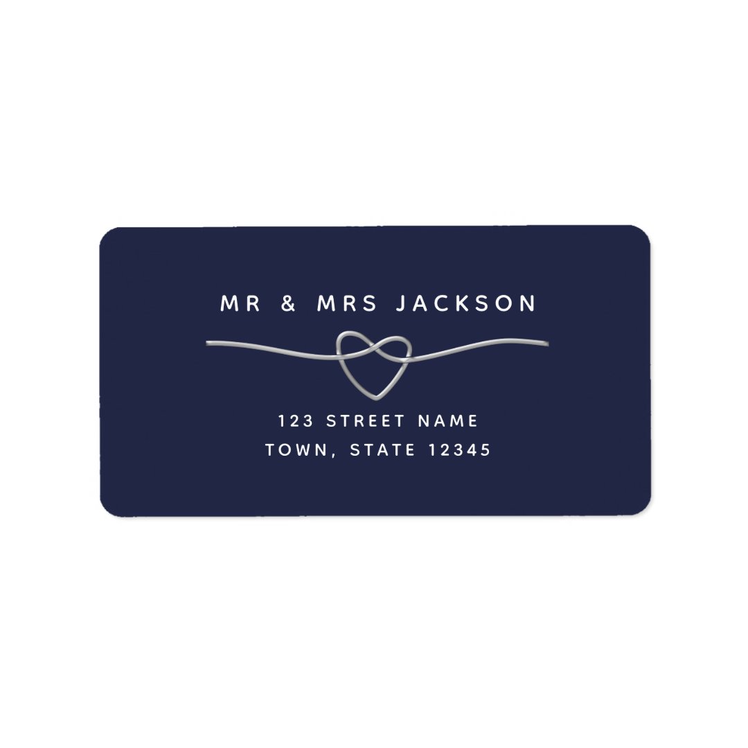 Navy Blue Wedding Return Address Label | Zazzle