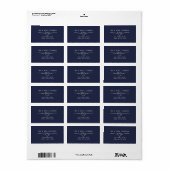 Navy Blue Wedding Return Address Label | Zazzle