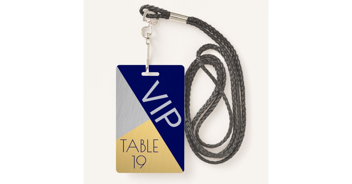 Navy Blue Wedding VIP Creative Escort Place Card Badge | Zazzle