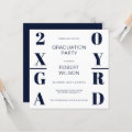 Navy Blue White Bold Typography Graduation Party Invitation | Zazzle
