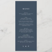 Navy Blue White Elegant Classic Wedding Menu | Zazzle