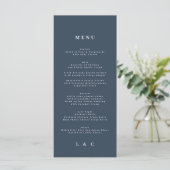 Navy Blue White Elegant Classic Wedding Menu | Zazzle
