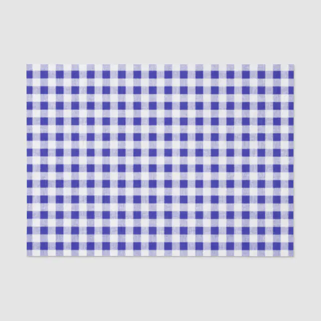 Navy Blue White Gingham Pattern Tissue Paper | Zazzle
