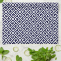 Navy Blue & White Greek Key Pattern Towel | Zazzle
