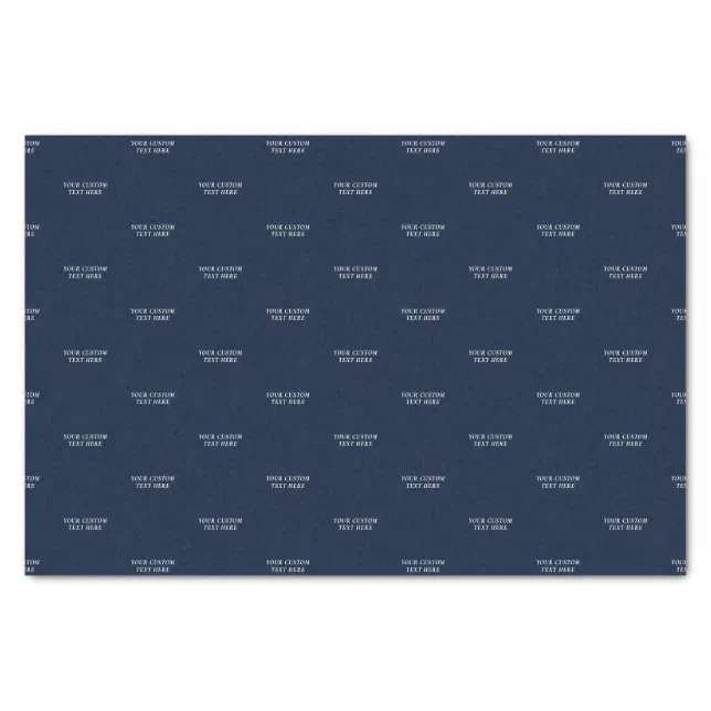 Navy Blue & White Minimal Custom Text Tissue Paper | Zazzle