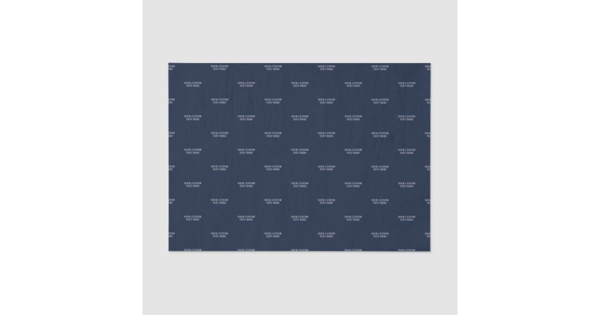 Navy Blue & White Minimal Custom Text Tissue Paper | Zazzle