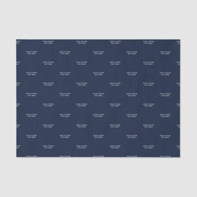 Navy Blue & White Minimal Custom Text Tissue Paper | Zazzle