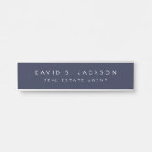 Navy Blue White Modern Elegant Professional Classy Door Sign | Zazzle