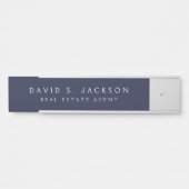 Navy Blue White Modern Elegant Professional Classy Door Sign | Zazzle