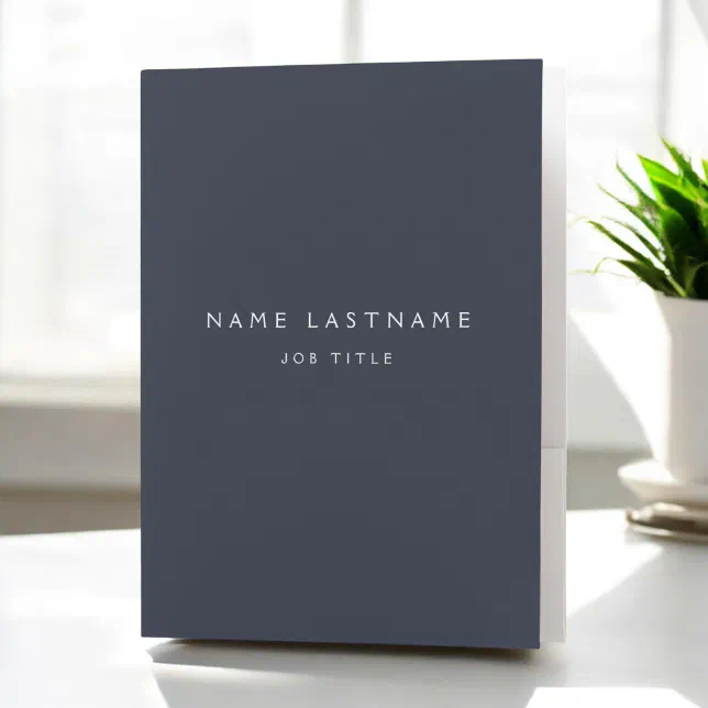 Navy Blue White Modern Elegant Professional Classy Pocket Folder | Zazzle