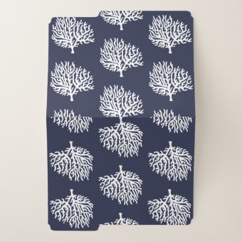 Navy Blue & White Nautical Theme File Folder | Zazzle