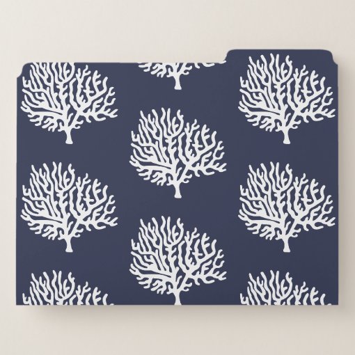 Navy Blue & White Nautical Theme File Folder | Zazzle