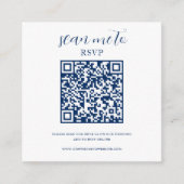 Navy Blue & White | RSVP QR Code Enclosure Card | Zazzle