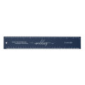 Navy Blue & White Simple Script Wedding Favor Ruler | Zazzle