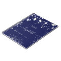 Navy blue white stars monogram script notebook | Zazzle