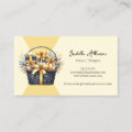 Navy Blue Yellow Gift Basket Business Card | Zazzle