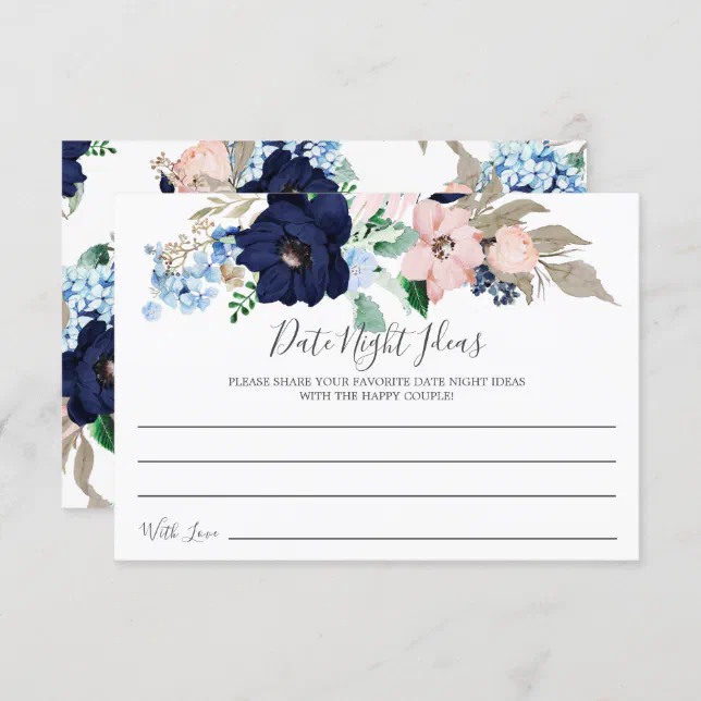 Navy Blush Date Night Ideas Card Zazzle navy-blush-date-night-ideas-card-zazzle