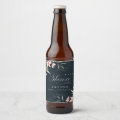 Navy Blush Greenery Floral Bunch Baby Shower Beer Bottle Label | Zazzle