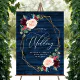 Navy Burgundy Gold Blush Pink Welcome Wedding Sign | Zazzle