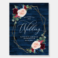 Navy Burgundy Gold Blush Pink Welcome Wedding Sign | Zazzle