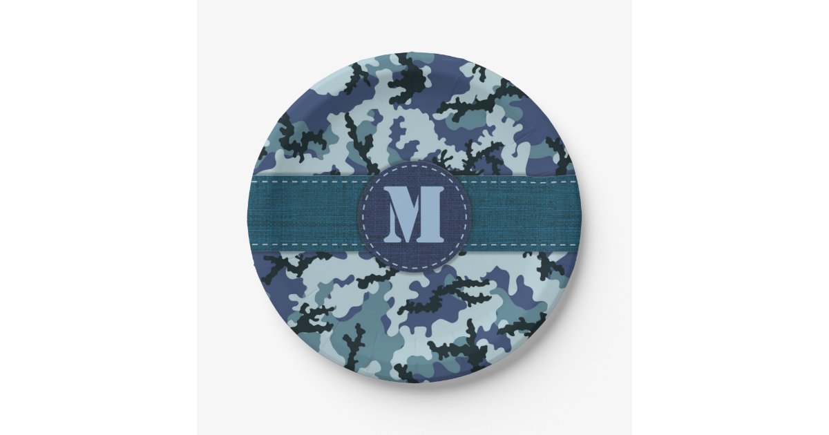 Navy camouflage paper plates | Zazzle