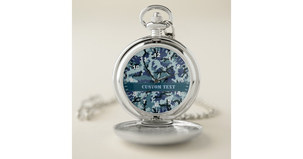 Navy Camouflage Pocket Watch | Zazzle